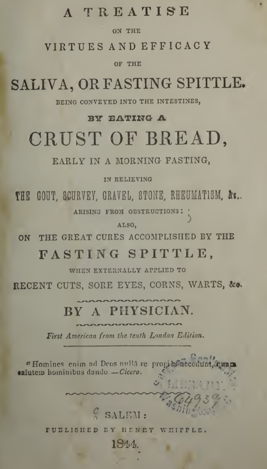 The Magical Healing Powers of Fasting Spittle – Myths and Microbes